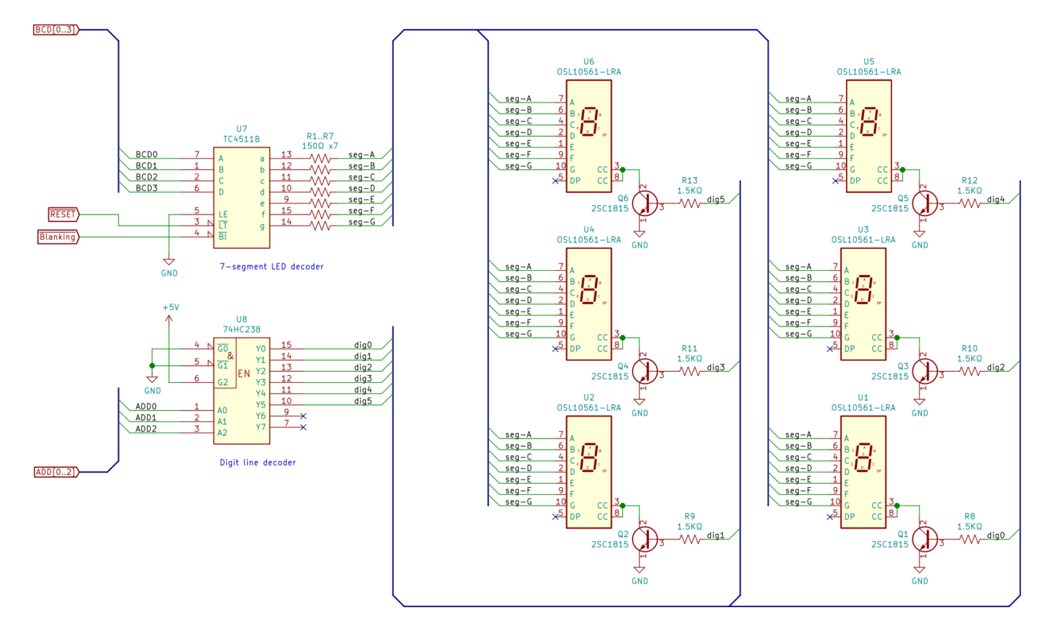74HC161A版 デジタル時計 / 7セグメントLED 表示器をつくる | meyon's STUDY