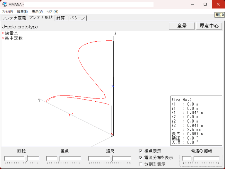 J-pole アンテナ (2) | マッチングセクションの働き | meyon's STUDY