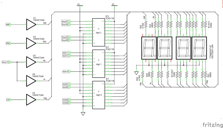 デジタル時計をつくる (4) / 7 セグ LED 表示回路 | meyon's STUDY