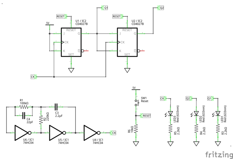 論理回路 / 4進同期カウンタ (2bit) | meyon's STUDY