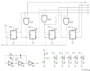論理回路 / 10進同期カウンタと 7セグメントLED | meyon's STUDY