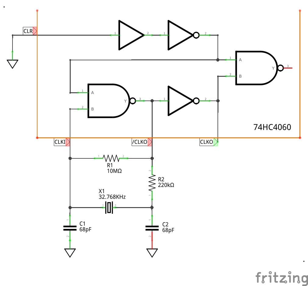 デジタル時計をつくる (7) / 32.768KHz 発振回路 | meyon's STUDY