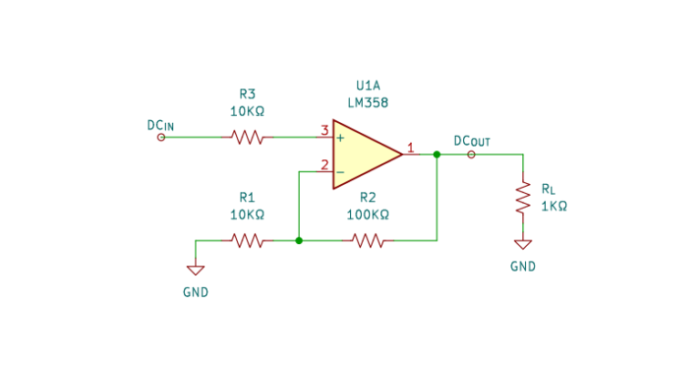 オペアンプ LM358 / 単電源 / 非反転増幅回路 | meyon's STUDY